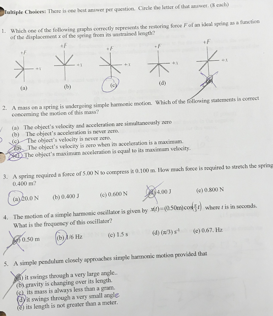 Solved Iultiple Choices: There is one best answer per | Chegg.com