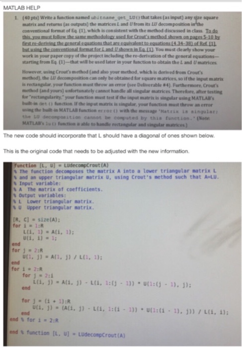 Solved Write a function named ubitname_get_LU() that takes | Chegg.com