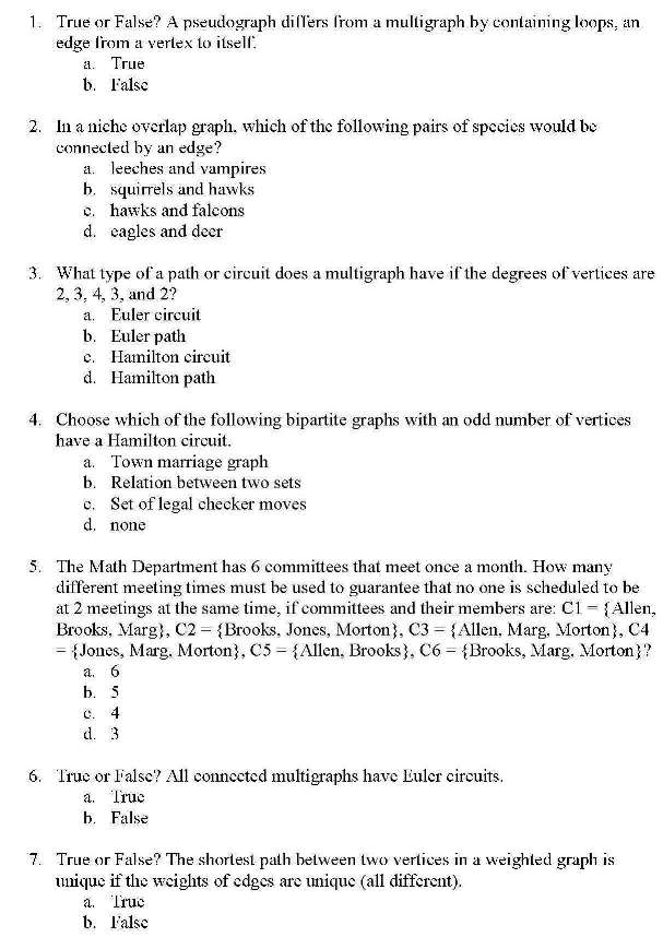 Solved True or False? A pseudograph differs Prom a | Chegg.com