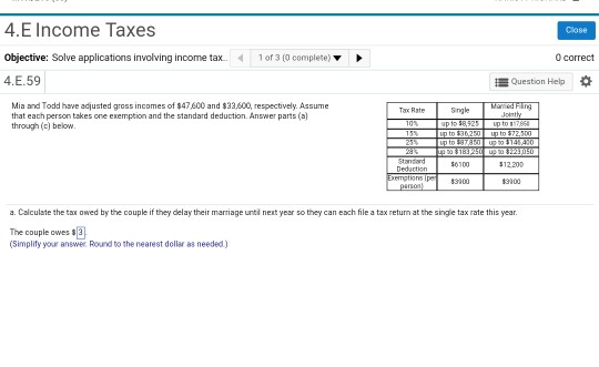 Solved 4.E Income Taxes objective: Solve applications | Chegg.com