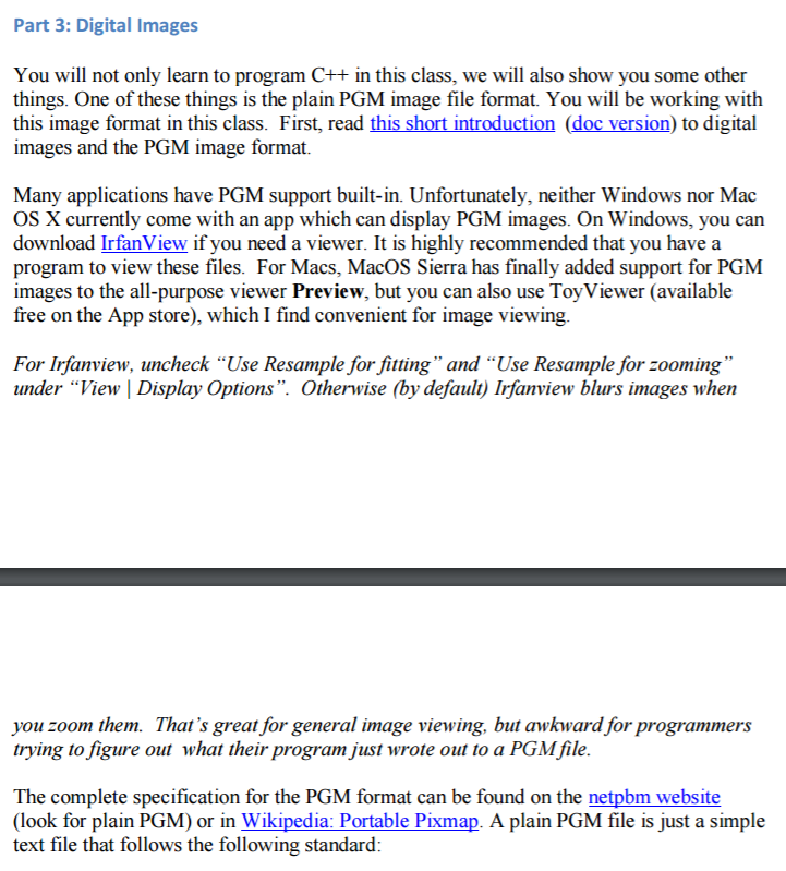 Solved Part 3: Digital Images You will not only learn to | Chegg.com