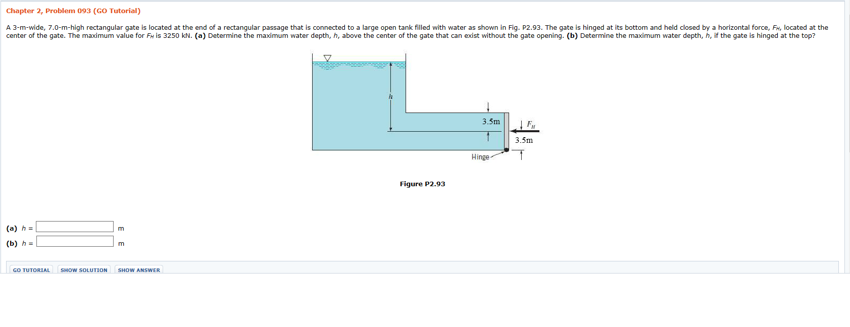 Solved Chapter 2, Problem 093 (GO Tutorial) A 3-m-wide, | Chegg.com