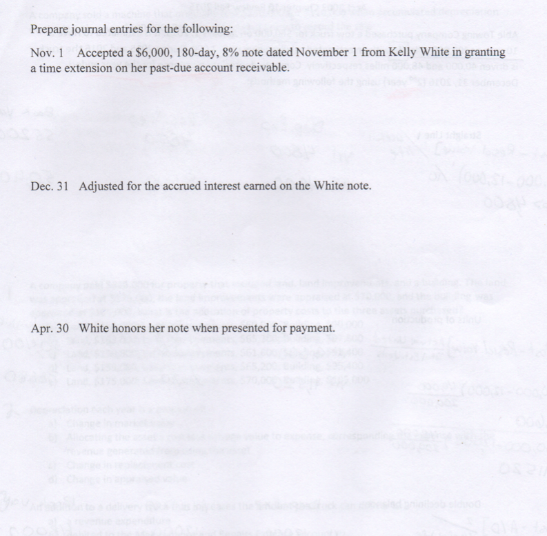 Solved Prepare journal entries for the following: Accepted | Chegg.com