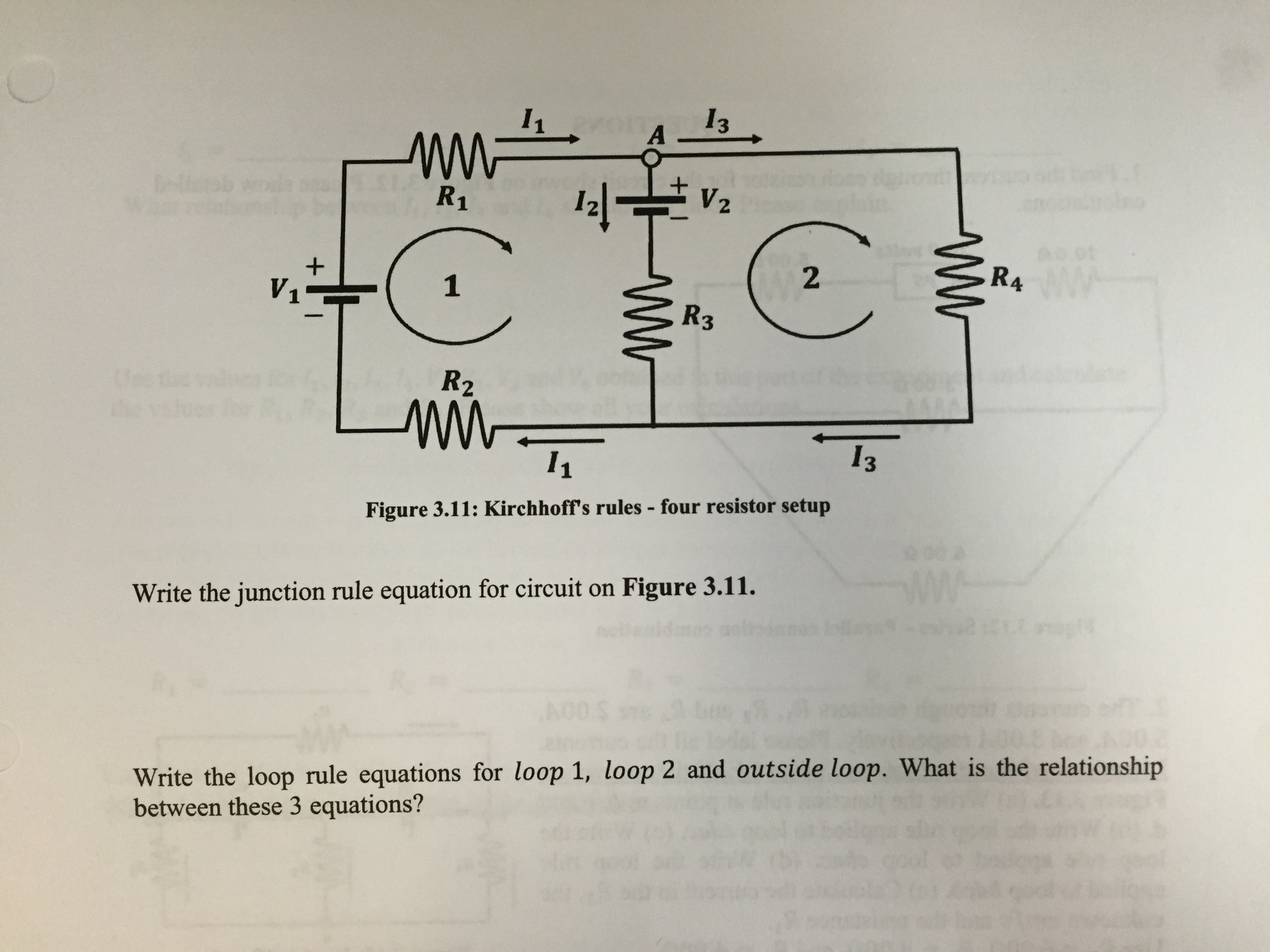 Solved Write the junction rule equation for circuit on | Chegg.com