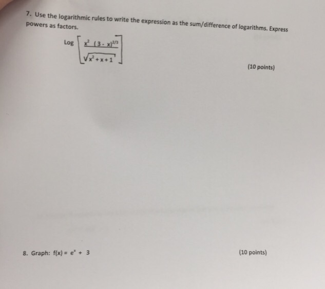 Solved Use the logarithmic rules to write the expression as | Chegg.com