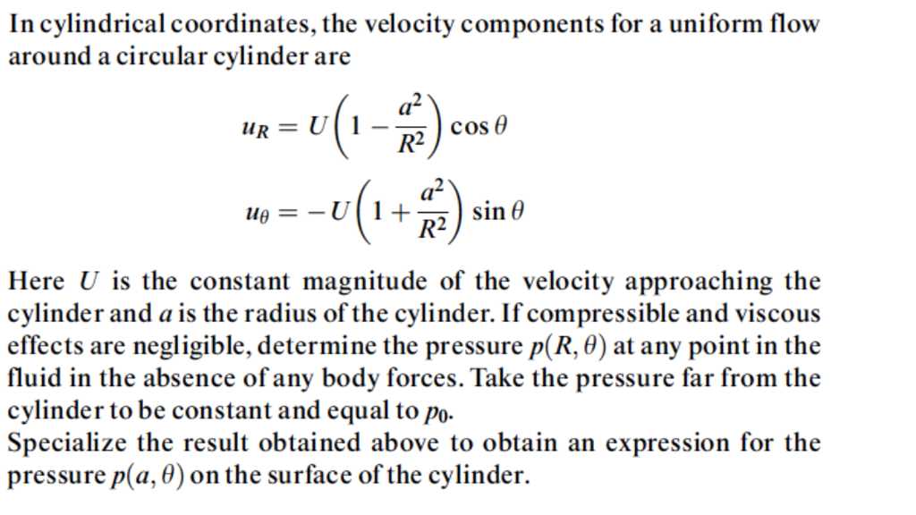 In cylindrical coordinates, the velocity components | Chegg.com