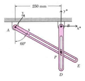 Solved The motion of pin P is guided by slots cut in rods AE | Chegg.com