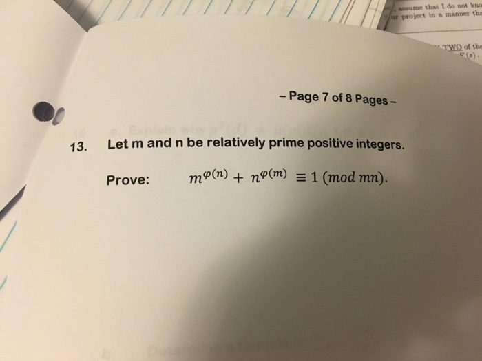 Solved Let m and n be relatively prime positive integers. | Chegg.com