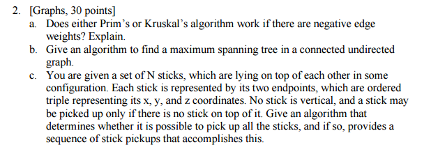 Solved Does either Prim's or Kruskal's algorithm work if | Chegg.com