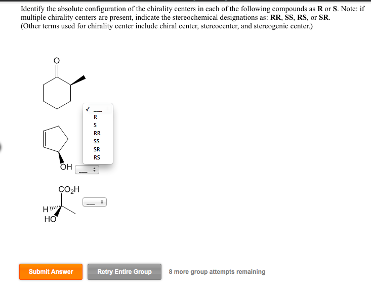 Solved Identify the absolute configuration of the chirality | Chegg.com