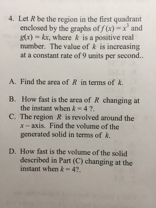 Solved Let R be the region in the first quadrant enclosed by | Chegg.com