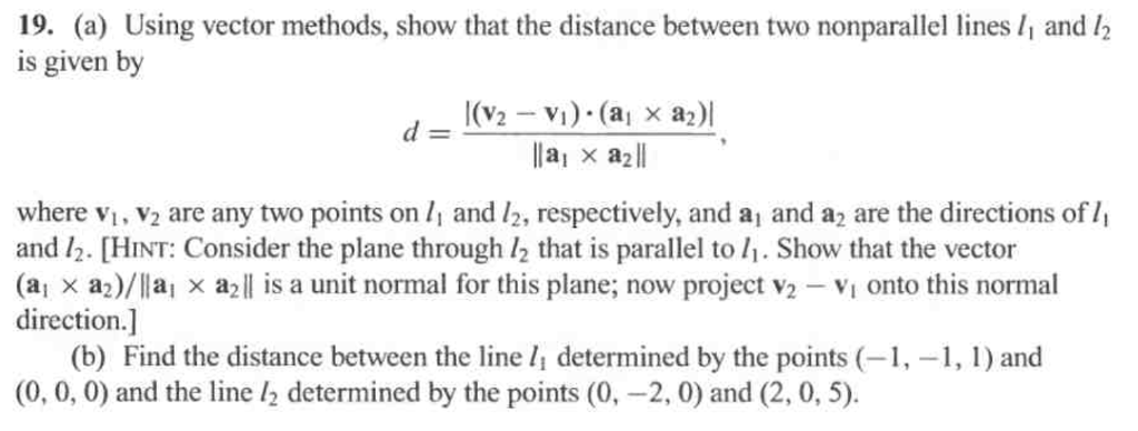 Solved Using vector methods, show that the distance between | Chegg.com