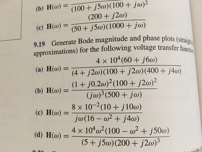 Solved Generate Bode Magnitude And Phase Plots Straight 