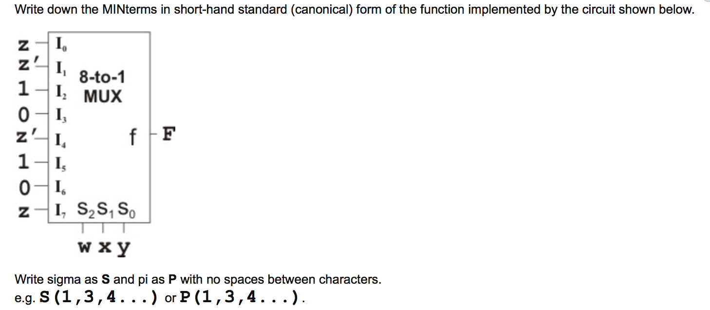 Solved Write down the MINterms in short-hand standard | Chegg.com