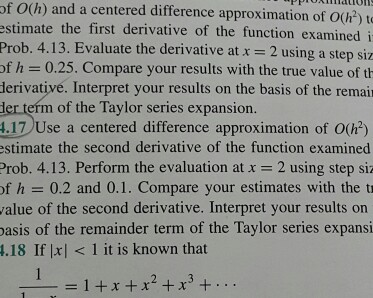 Solved Use a centered difference approximation of oh to | Chegg.com