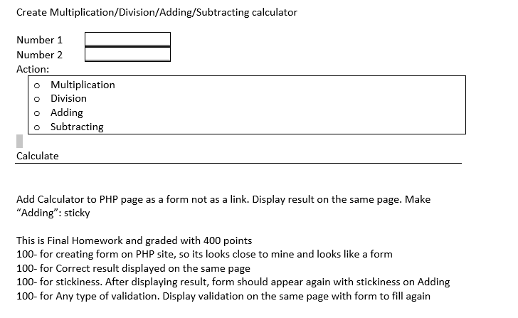Solved Create Multiplication/Division/Adding/Subtracting | Chegg.com