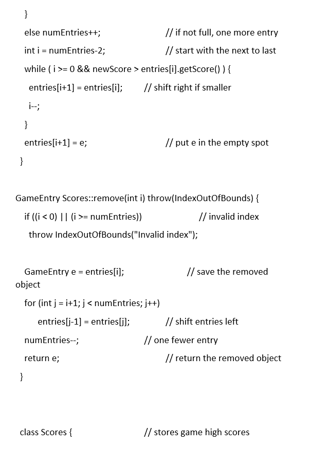 Solved Given the following code for storing Game entries in | Chegg.com