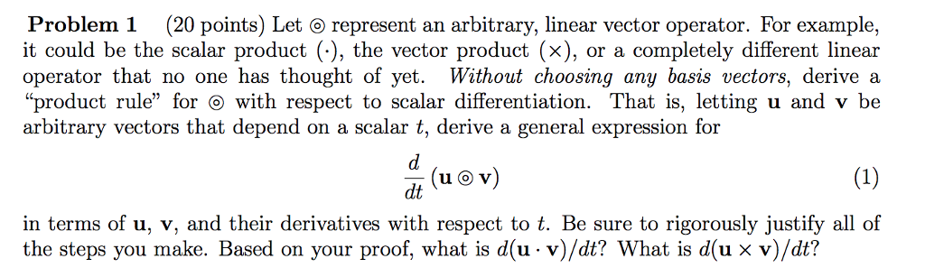 Solved Problem 1 (20 points) Let o represent an arbitrary, | Chegg.com