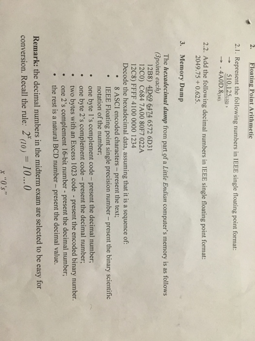 Represent the following numbers in IEEE single | Chegg.com