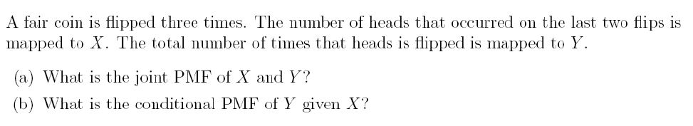 Solved A fair coin is flipped three times. The number of | Chegg.com