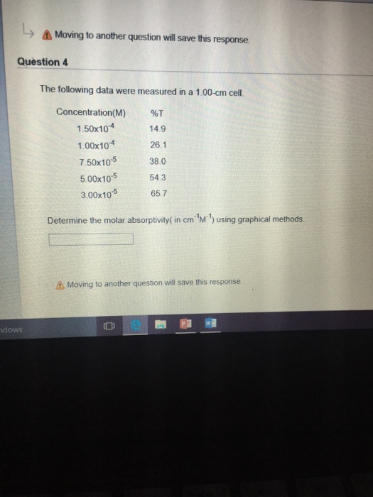 Solved The following data were measured in a 1.00-cm cell. | Chegg.com