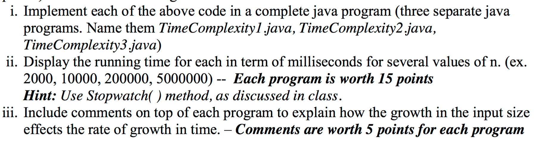 Solved For each of the following three program fragments: a. | Chegg.com