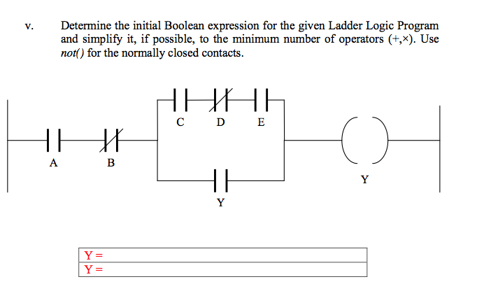 Solved V Determine The Initial Boolean Expression For The 