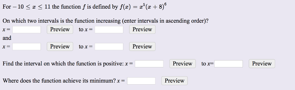 Solved For-103 11 the function f is defined by f(x) ( 8)6 On | Chegg.com