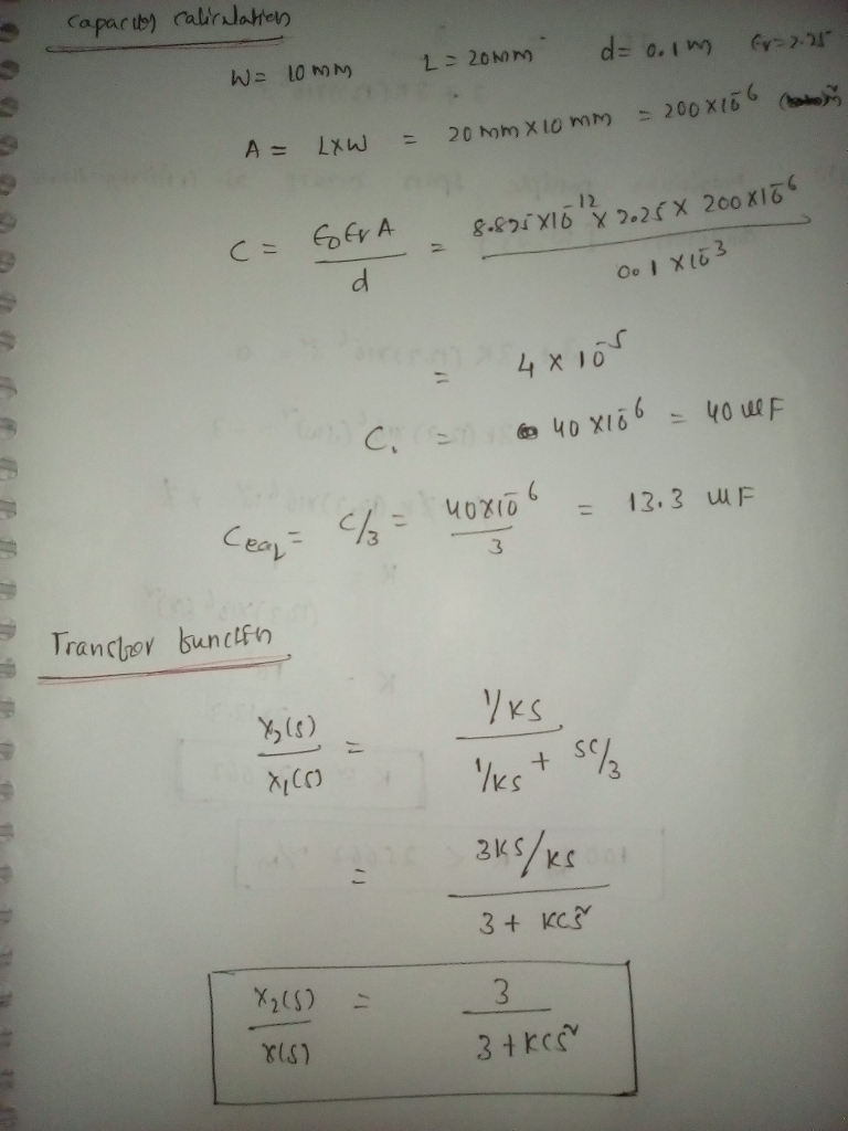 (Solved) - Capacitive force sensor. A capacitive force sensor is made as... (1 Answer) | Transtutors