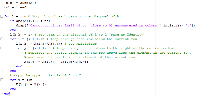 here it is the sample of get_lu function on MATLAB: | Chegg.com