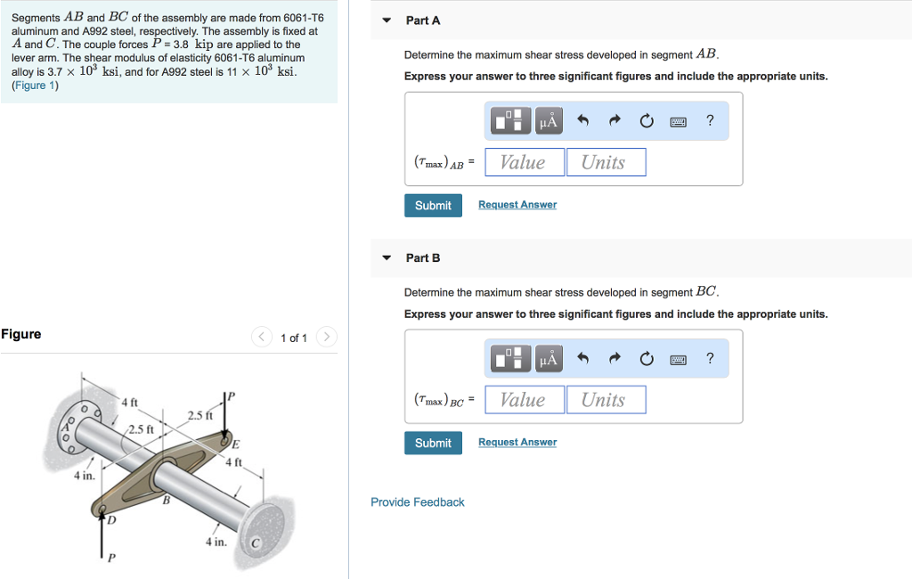 Solved Segments AB and BC of the assembly are made from | Chegg.com