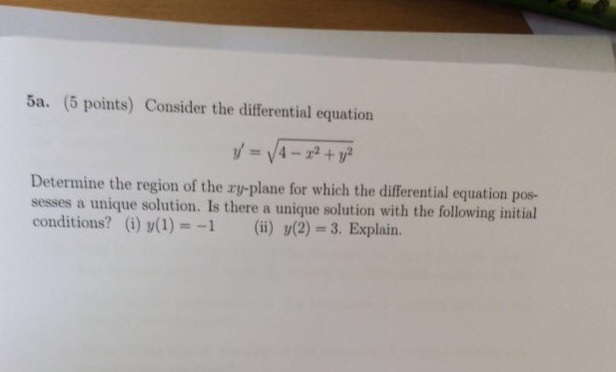 Solved Consider the differential equation y'= 4 - x^2 + y^2 | Chegg.com