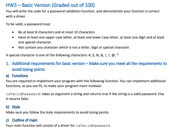 Solved HW3-Basic Version (Graded out of 100) You will write | Chegg.com