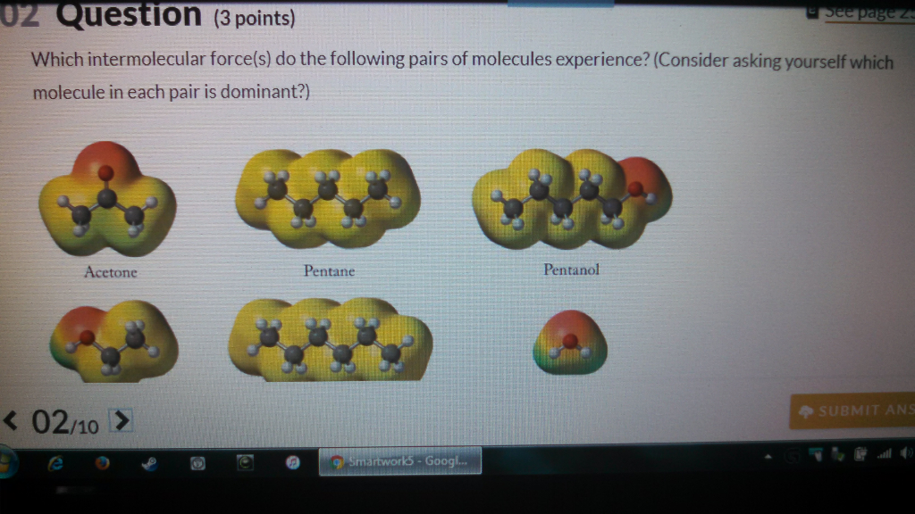 Solved uestion (3 points) Which intermolecular force(s) do | Chegg.com Solved uestion (3 points) Which intermolecular force(s) do | Chegg.com