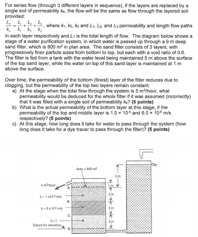Solved For series flow (through 3 different layers in | Chegg.com