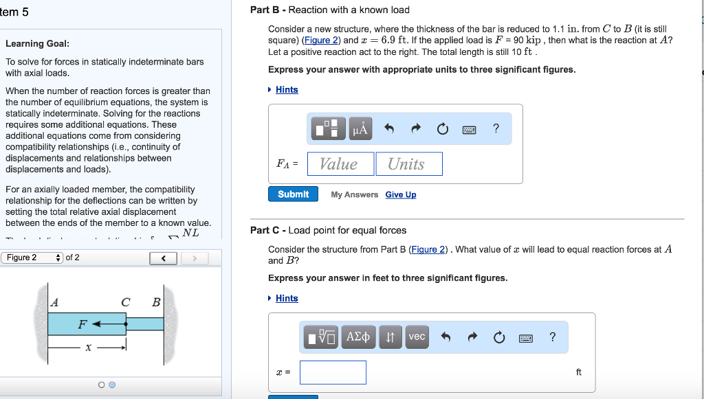 Solved Item 5 Part A Force with a known deflection The | Chegg.com