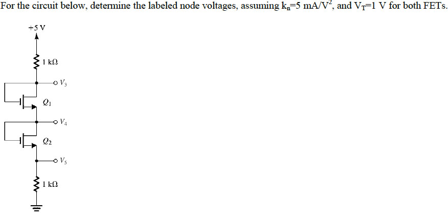 Solved For the circuit below, determine the labeled node | Chegg.com
