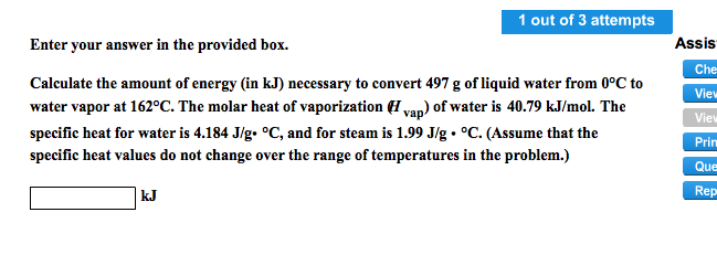Solved Calculate the amount of energy (in kJ) necessary to | Chegg.com