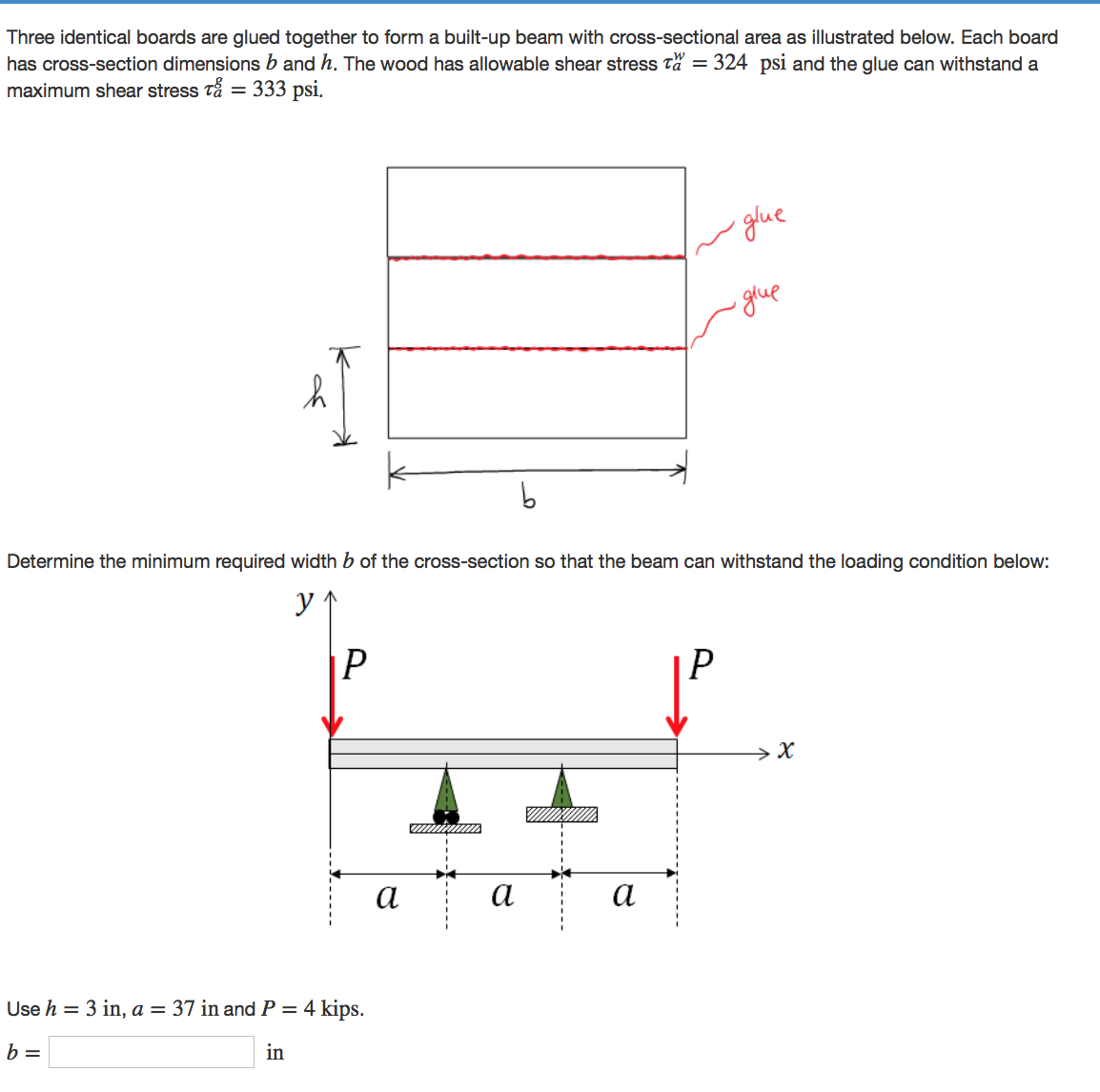 Three identical boards are glued together to form a | Chegg.com