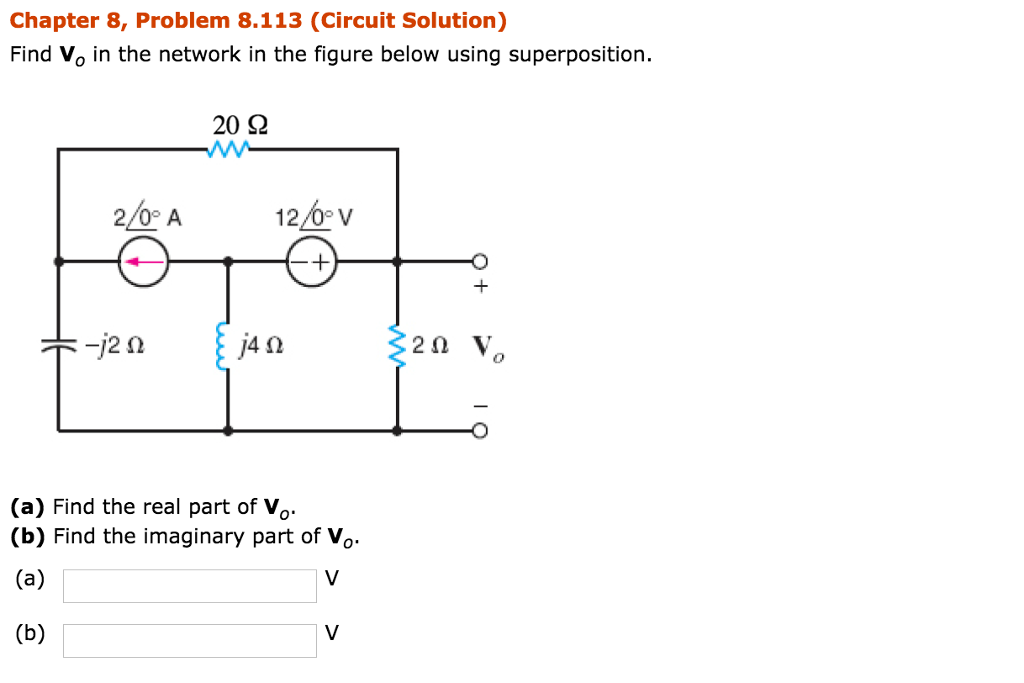 Solved Find Vo In The Network In The Figure Below Using 