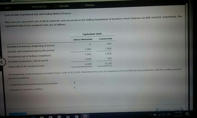 Solved The costs per equivalent unit of direct materials and | Chegg.com