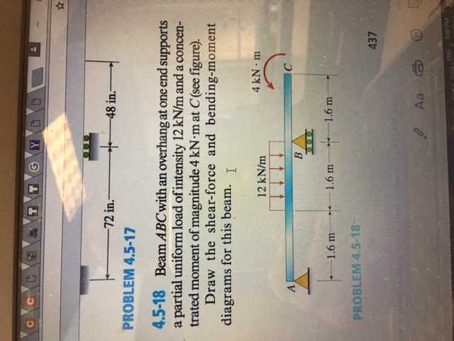 Solved Beam ABC with an overhang at one end supports a | Chegg.com Solved Beam ABC with an overhang at one end supports a | Chegg.com