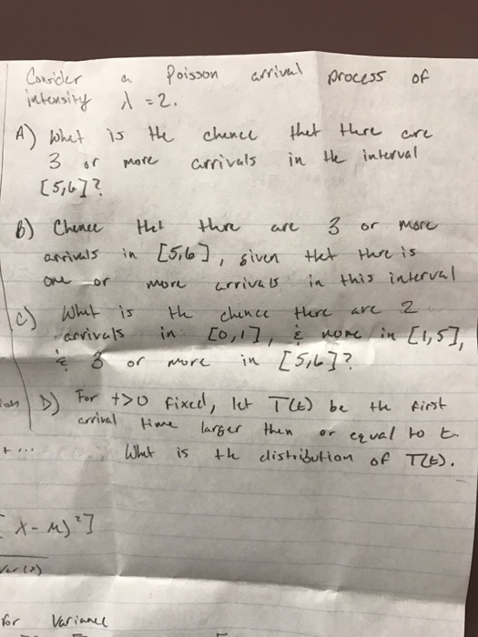 Solved Consider a Poisson arrival process of intensity | Chegg.com