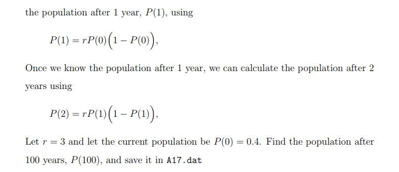 Solved The Logistic Map is a function that is often used to | Chegg.com
