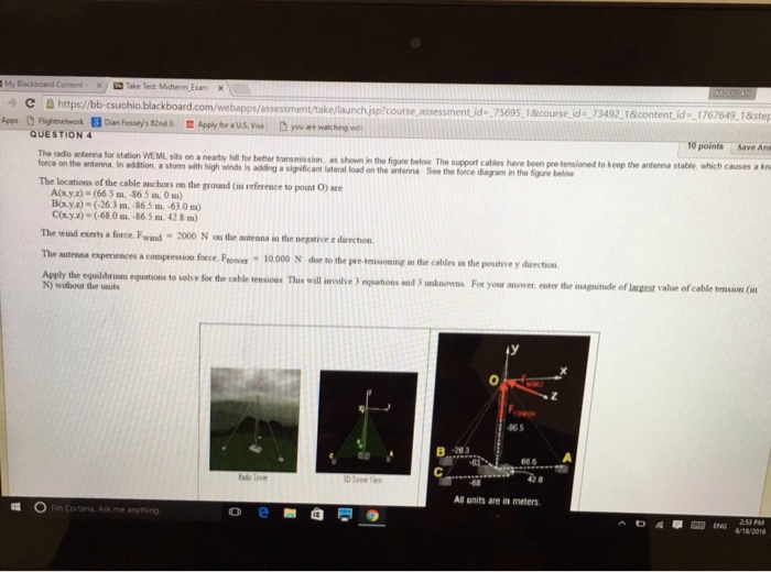 Solved The radio antenna for station WEML sits on a nearby | Chegg.com