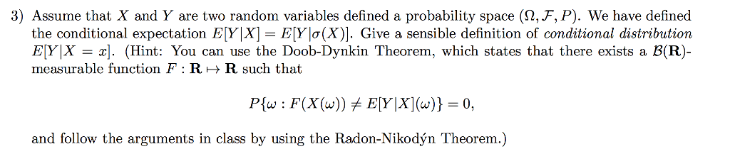 Solved Assume that X and Y are two random variables defined | Chegg.com