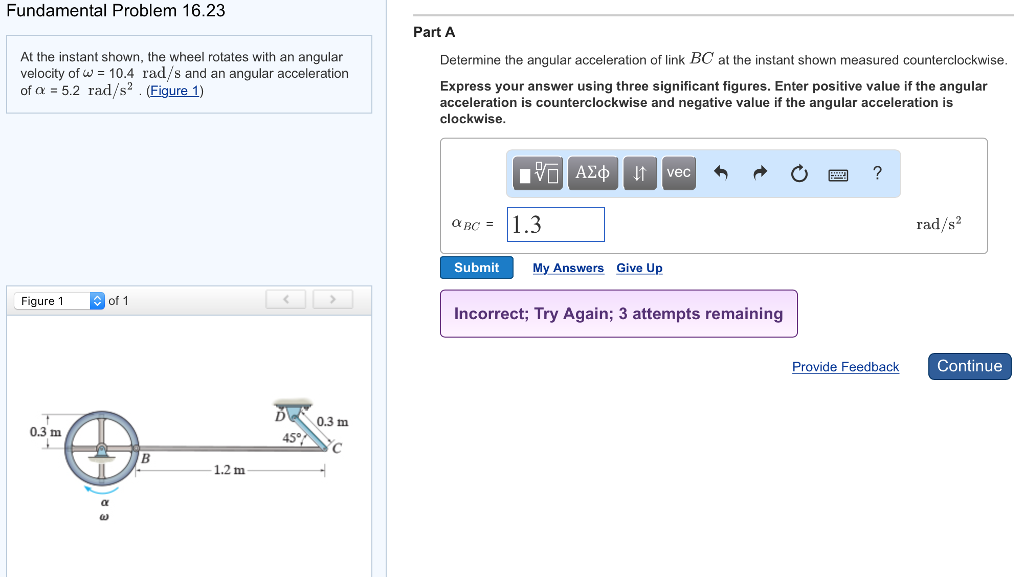 Solved Determine the angular acceleration of link BC at the | Chegg.com