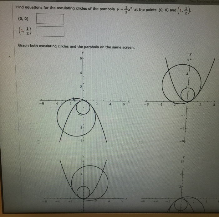 Solved Find equations for the osculating circles of the | Chegg.com