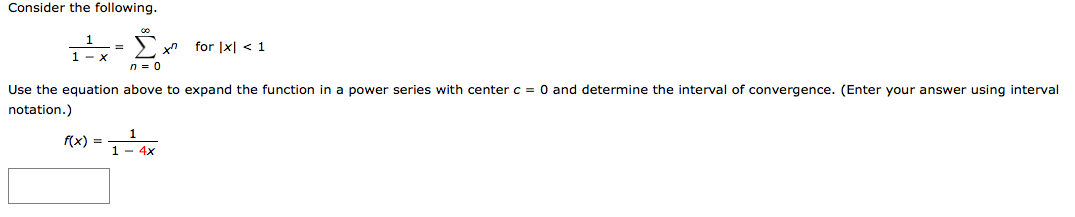 Solved Consider the following. 1/1 -x = sigma_n = | Chegg.com