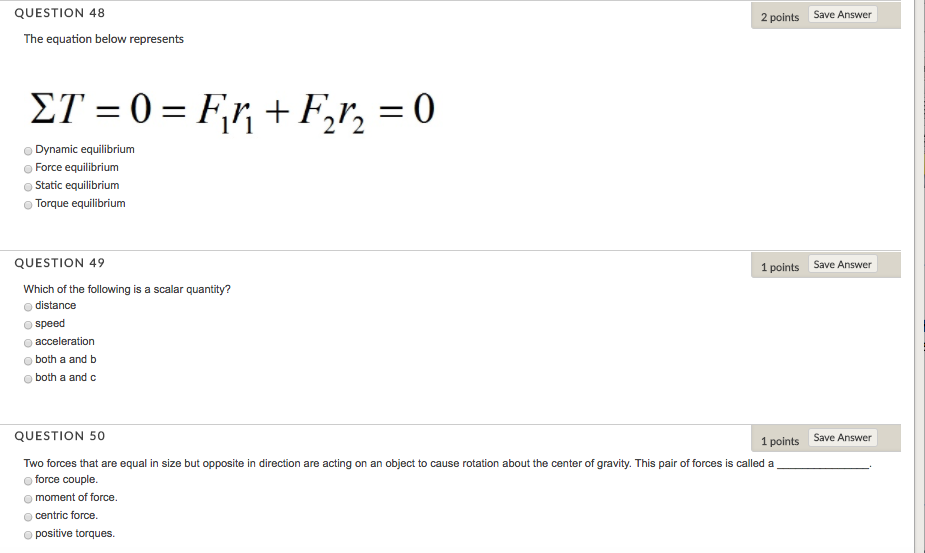 Solved The equation below represents sigma T = 0 = F_1 r_1 | Chegg.com